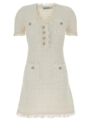 SELF-PORTRAIT Textured Knit Mini Dress - Multicolor