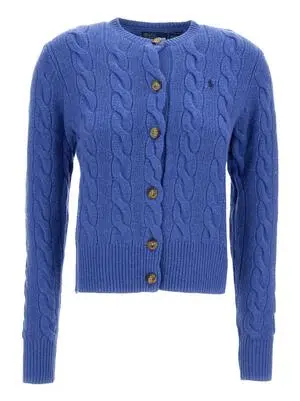 Polo Ralph Lauren Polo Ralph Lauren Cable Knit Cropped Cardigan Blu