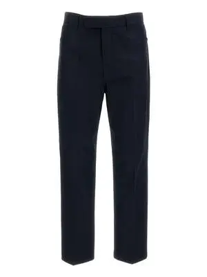 Thom Browne PANTALONI CHINO AFFUSOLATI IN GABARDINA DI COTONE Blu