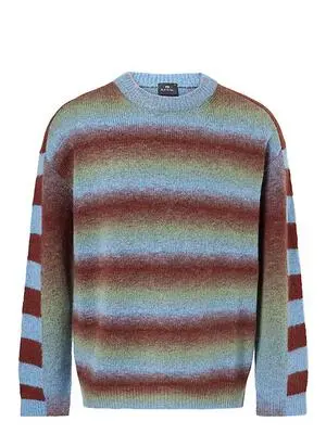 Paul Smith Striped Wool-blend Jumper - Light Blue