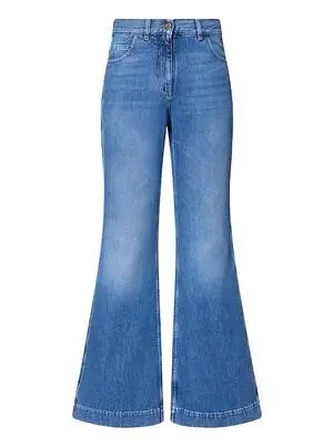 Moncler Mid-rise Flared-leg Denim Jeans - Medium Blue