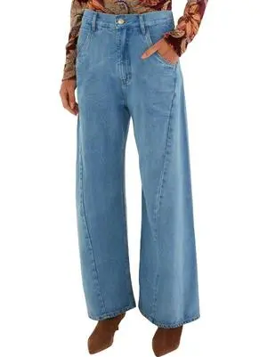FARM RIO FARM Rio Wide Leg Jeans With Seam Detailing