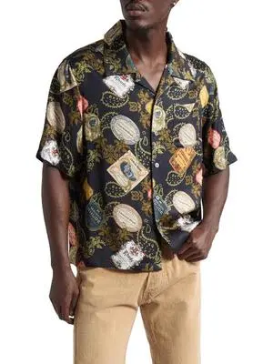 Rhude Vin Bandana Print Camp Shirt - Black Multi