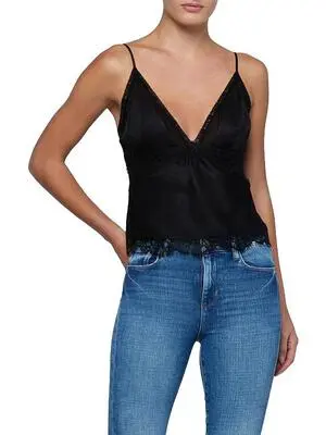 L'Agence Elka Lace Trim Camisole - Black