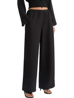 Solid & Striped Abigail High Waist Wide Leg Pants - Noir