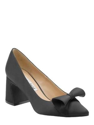 CHARLES DAVID Antonia Pointed Toe Pump With Bow Detailing - Black