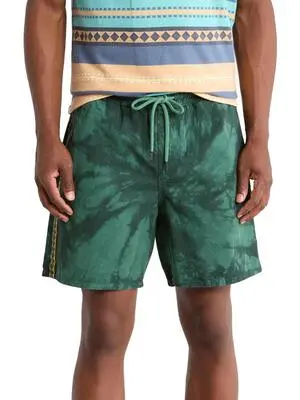GOTCHA Cortez Print Drawstring Shorts - Fir