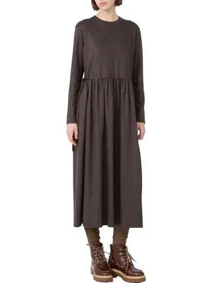 Max Mara Vettura Long Sleeve Midi Dress - Brown