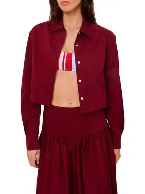 Solid & Striped Avril Cropped Shirt - Sangria