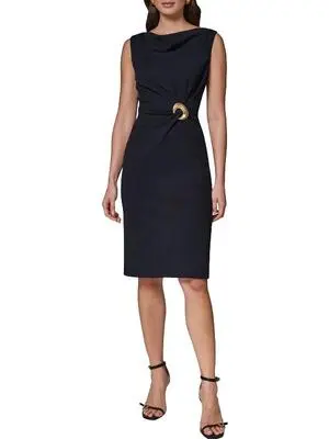 Donna Karan New York Belted Sheath Dress - Black