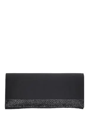 Nina Aurella Crystal Trim Clutch - Black