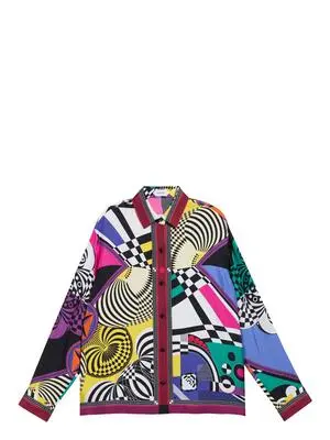 Versace Teatro Print Silk Foulard Button-up Shirt - Multicolor