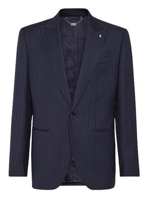 BILLIONAIRE Gessato Blazer - Navy