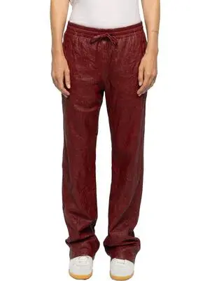 Zadig&Voltaire Pocha Crushed Lambskin Joggers - Cherry