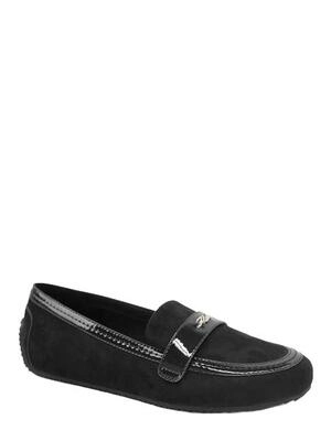 Karl Lagerfeld Paris Glossed Logo Driving Loafer - Black