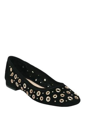 Cinq À Sept Mixed Hardware Ballet Flats - Black