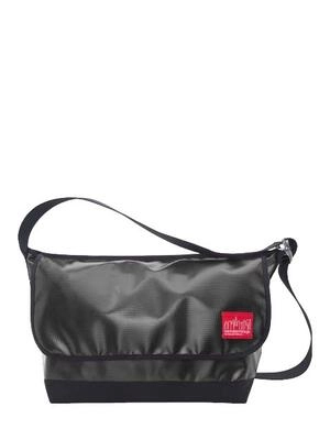 MANHATTAN PORTAGE Vinyl Vintage Messenger Bag - Black