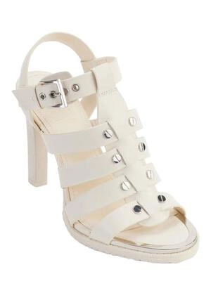 Dkny Bria Slingback Cage Sandals With Stud Embellishments - Egg Nog