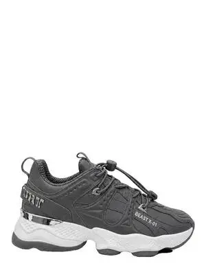 PLEIN SPORT Runner Beast X-01 Nappa Sneakers - Grey