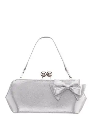 Nina Kenji Bow Frame Clutch - True Silver
