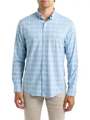 Johnnie-o Basswood Plaid Performance Long Sleeve Button Down Shirt - Maliblu
