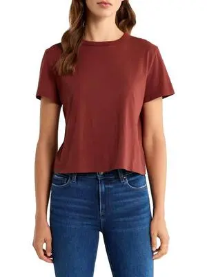 Paige Rhodes Cotton Crewneck T-shirt - Garnet