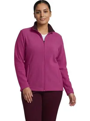 LANDS' END Lands' End Fleece Full Zip Jacket Light Raspberry/burgundy