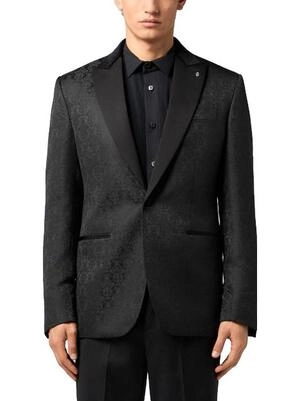 BILLIONAIRE Jacquard Brocade Blazer - Black