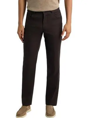 JACK VICTOR Wool Melange Stretch Pants - Brown