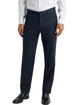 JACK VICTOR JACK VICTOR Sage Melange Stretch Wool Pants Navy