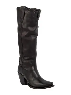 FREEBIRD FREEBIRD Thunderbird Knee High Leather Western Boots Black