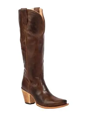FREEBIRD FREEBIRD Thunderbird Knee High Leather Western Boots Brown