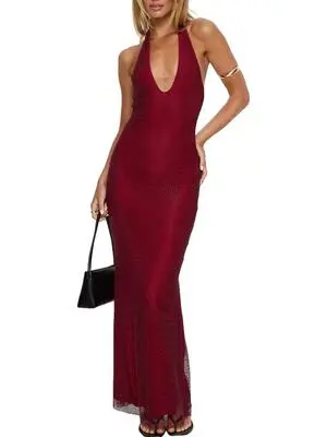 Princess Polly Earls Halter Maxi Dress - Red