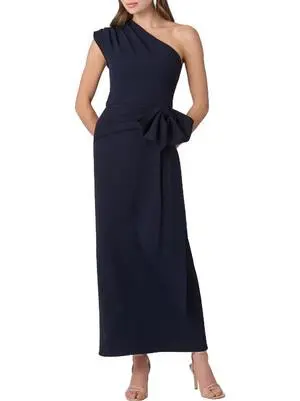 Shoshanna Ansley Stretch Crepe One-shoulder Dress - Navy