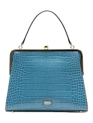 FRANCES VALENTINE Jackie Croc Embossed Leather Frame Bag