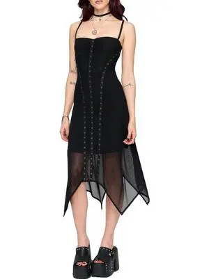DISTURBIA Virella Mesh Cami Midi Dress - Black