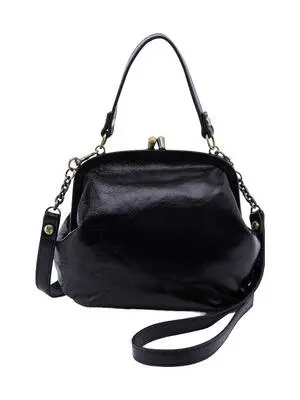 Hobo Alba Frame Leather Crossbody Bag - Black