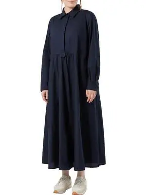 Marina Rinaldi Long Sleeve Shirt Dress - Navy