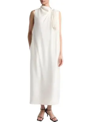 ALTUZARRA Altuzarra Jackie Fringe Trim Silk Maxi Dress
