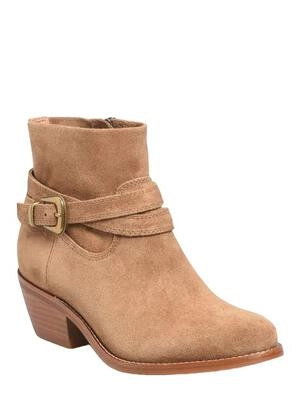 SOFFT Alessandra Leather Buckled Block Heel Bootie - Brandy