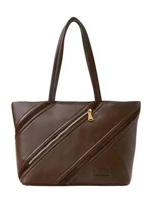 AIMEE Avenue Top Zip Leather Tote - Fudge