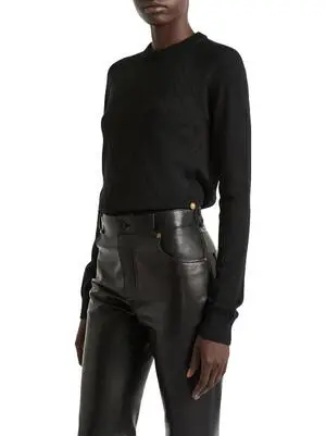 Balmain Fine Knit Jumper With Quilted Effect - Black