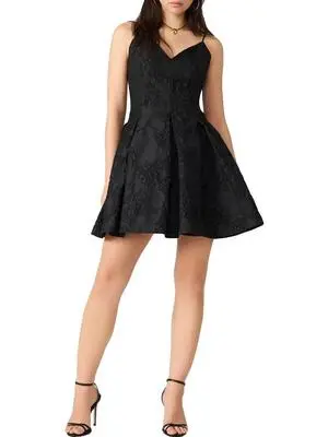 STEVE MADDEN Floral Jacquard Fit & Flare Dress