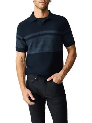 Rodd & Gunn Mount Albert Stripe Short Sleeve Cotton Sweater - Indigo