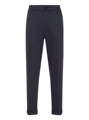 BILLIONAIRE Tracksuit Fit Pinstriped Trousers - Navy