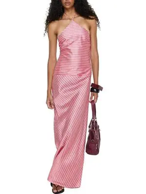 Princess Polly Bellamissimo Halter Maxi Dress - Pink Stripe