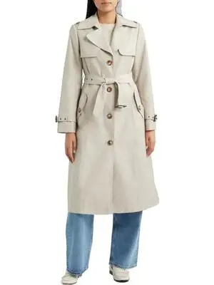 Sam Edelman Classic Belted Trench Coat - Birch