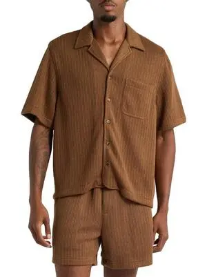 RIZORT Hunter Knit Camp Shirt Brown