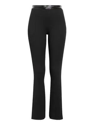 COURREGES Ribbed Flare Pants With Vinyl Trim - Black