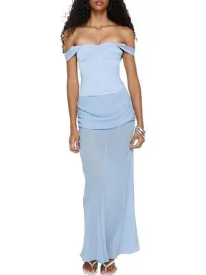 PRINCESS POLLY Princess Polly Angiola Off The Shoulder Corset Maxi Dress